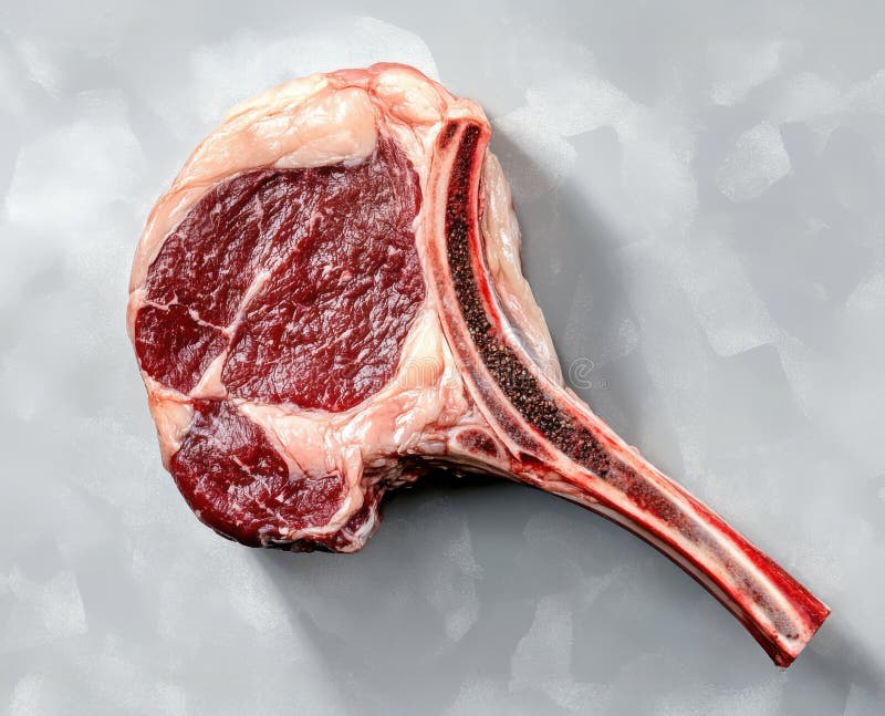 Fresh raw tomahawk steak stock illustration. Illustration of close ...