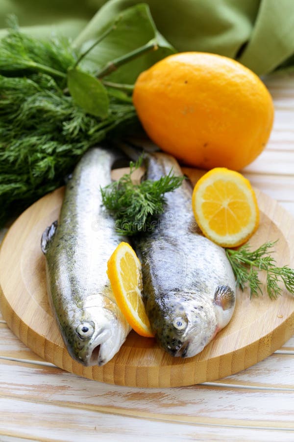 Fresh raw trout fish stock image. Image of trout, ingredient - 38792419