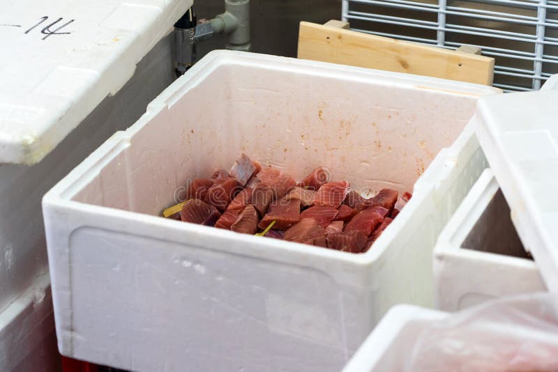 Fresh Raw Tuna is in the Box Stock Image - Image of market, diet: 152258715