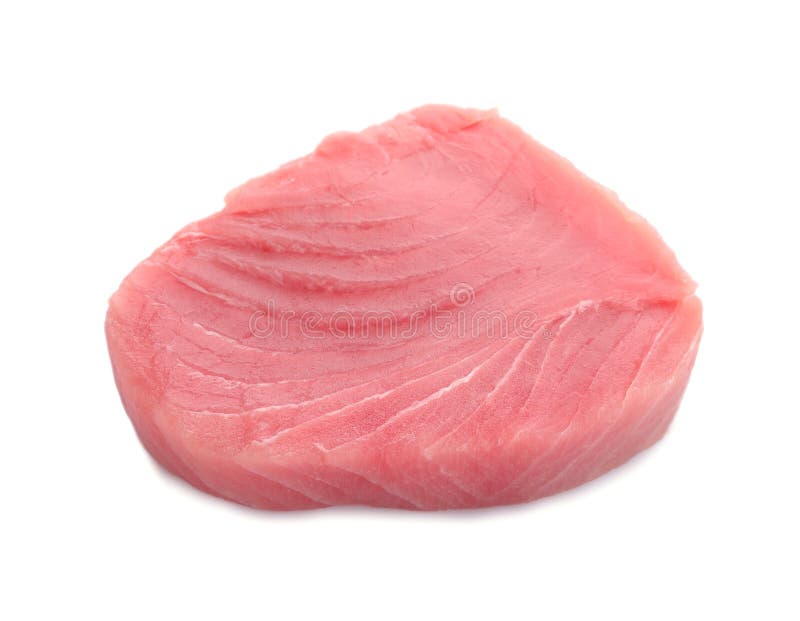 Fresh Raw Tuna Fillet Isolated on White Stock Photo - Image of japan ...