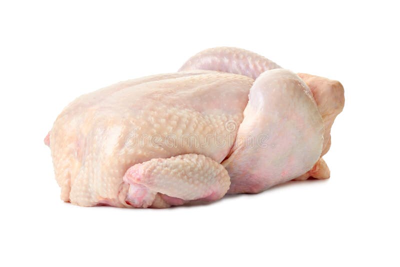 Fresh Raw Whole Chicken on White Background Stock Photo - Image of ...