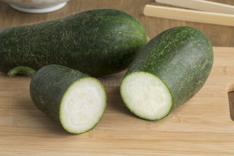 Fresh Raw Whole and Half Hairy Cucumber Stock Image - Image of asian ...