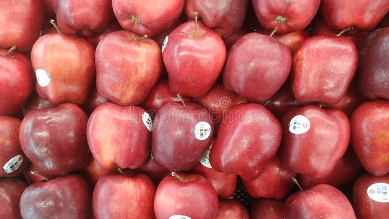 Fresh Red Apple Display Stack Editorial Photography - Image of fresh ...
