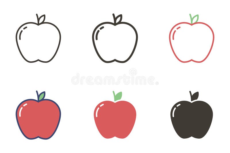 Fresh Red Apple Fruit Icon. Vector Graphic Elements Stock Vector ...