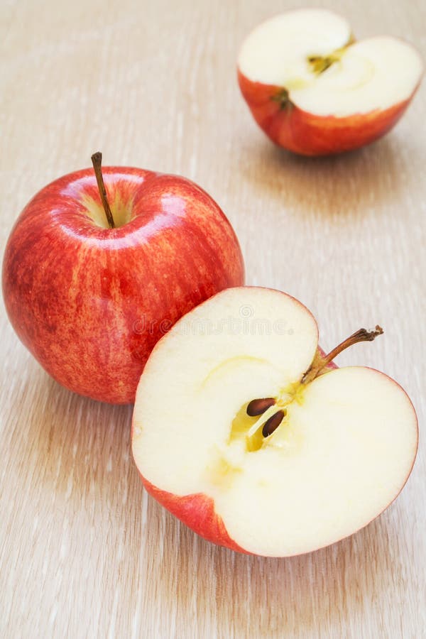 Fresh red apple and half stock image. Image of breakfast - 37437741