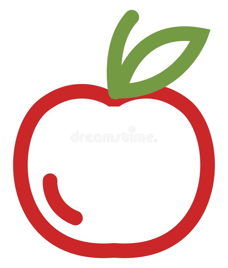 Fresh red apple, icon stock vector. Illustration of graphic - 260379030