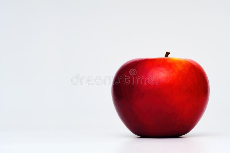 Fresh Red Apple Isolated in Graduated White Background with Back ...