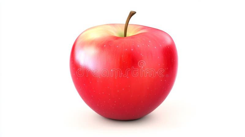 Bright Red Apple with Smooth Skin Displayed Against a White Background ...