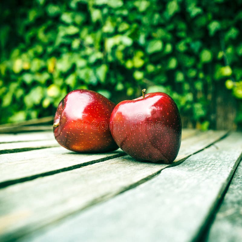 Fresh red apple on table stock image. Image of organic - 90553487