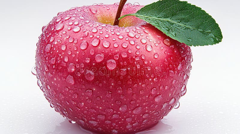 Fresh Red Apple with Water Droplets, Studio Shot Stock Photo - Image of ...