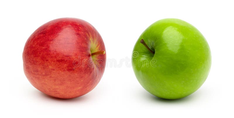 Fresh Red Apples and Green Apples are Isolated on White Background ...