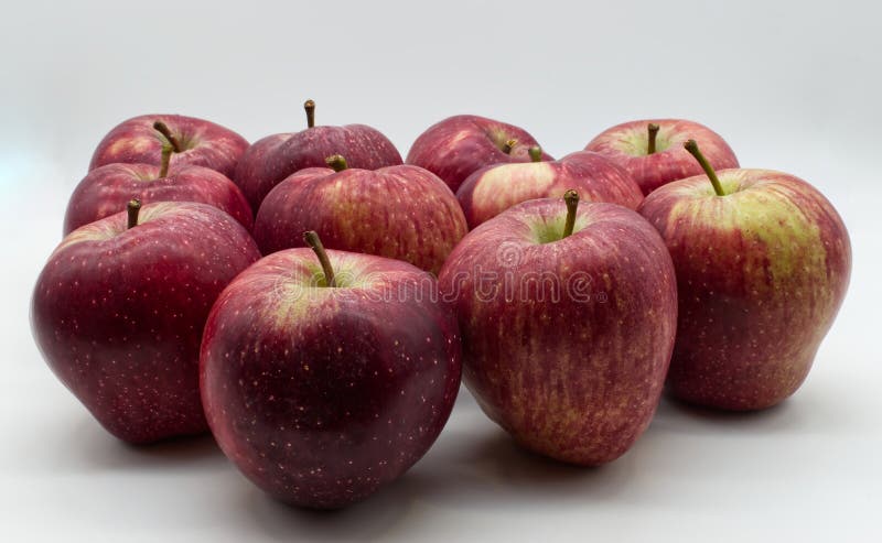 Fresh Red Apples on White Background Stock Photo - Image of isolated ...
