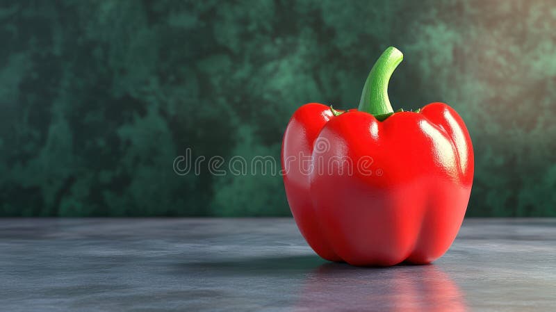 Fresh Red Bell Pepper on a Textured Surface Stock Illustration ...