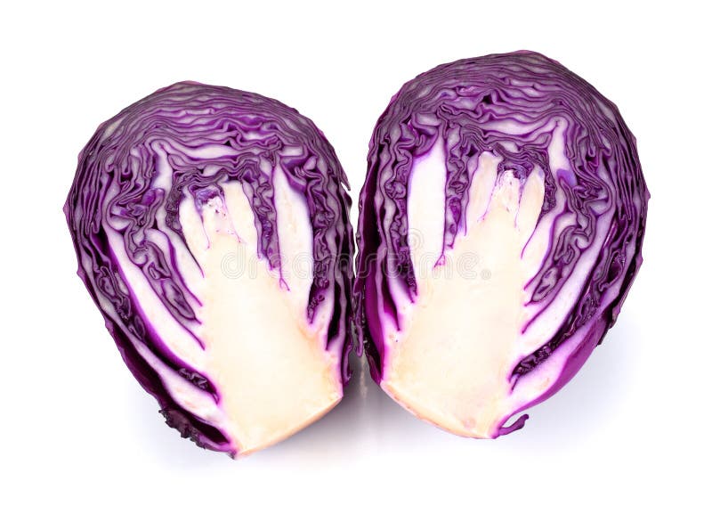 Fresh Red Cabbage on a White Background Stock Photo - Image of dinner ...