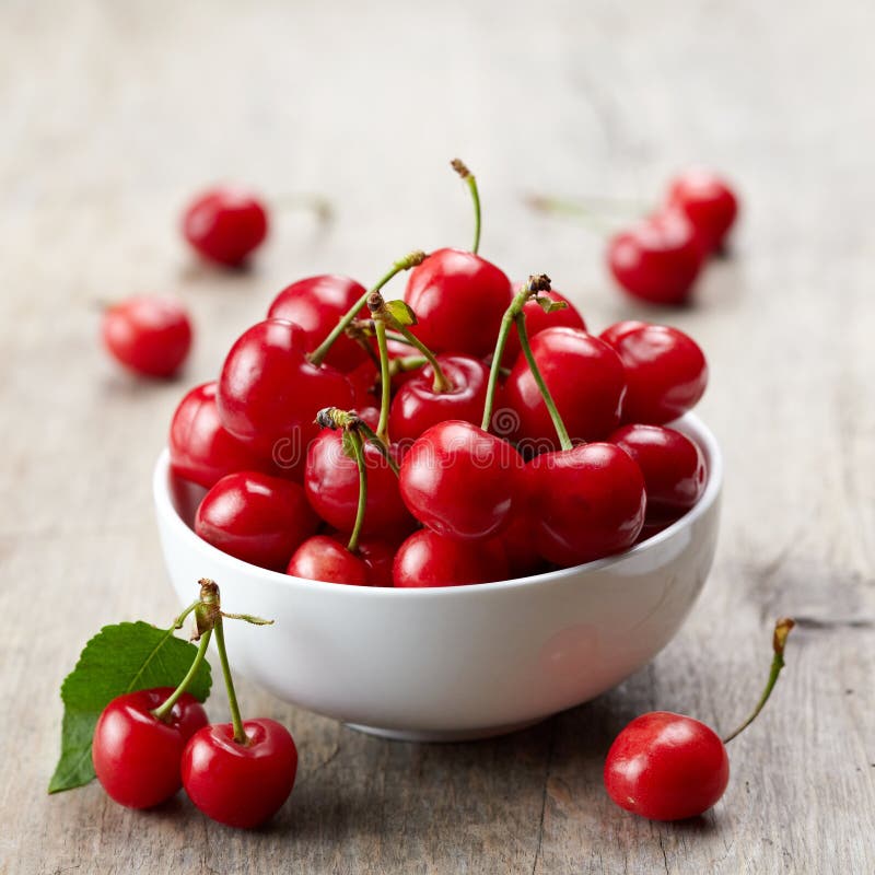 Fresh red cherries stock image. Image of wooden, fruity - 25110995
