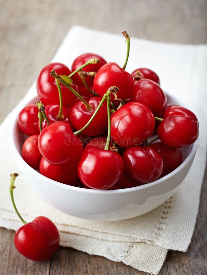 Fresh red cherries stock photo. Image of nutrition, table - 25139712