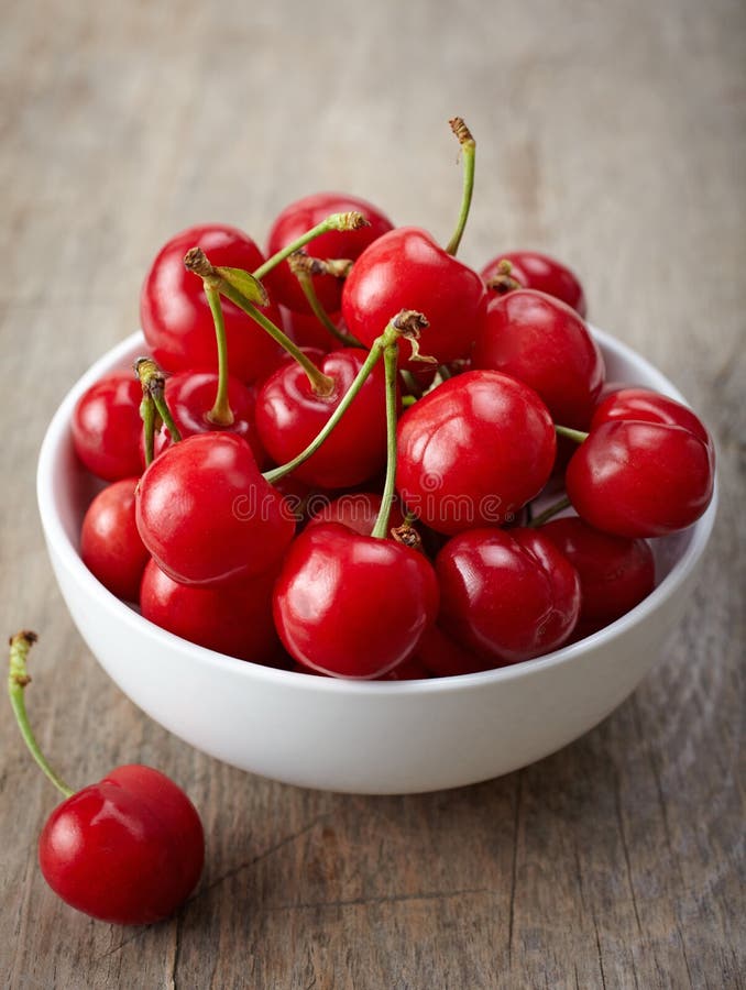 Fresh red cherries stock image. Image of bowl, group - 26676371