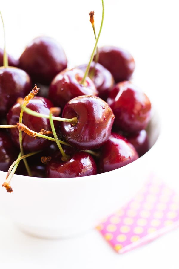 Fresh red cherries stock photo. Image of spotty, food - 37705304