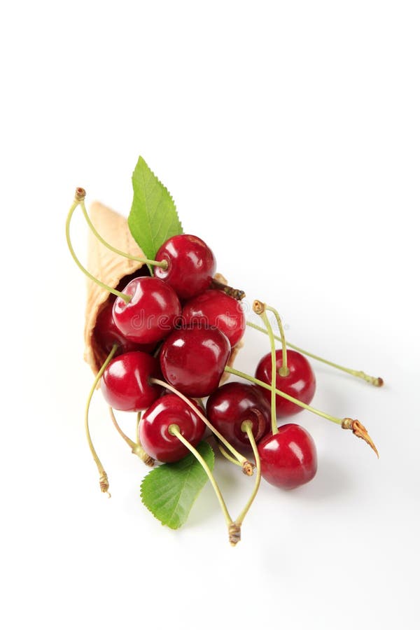 Fresh red cherries stock photo. Image of waffle, cherries - 33006310