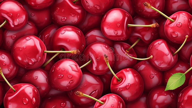 Fresh Red Cherry Fruit for Background. Fruit Background. Generative AI ...