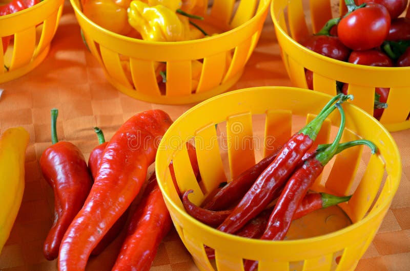 Fresh red chili peppers stock image. Image of vegetable - 60388975