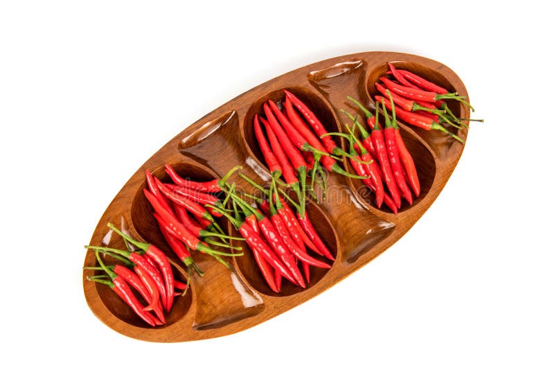 Fresh Red Chilli Isolated on White Surface.top View,flat Lay Stock ...