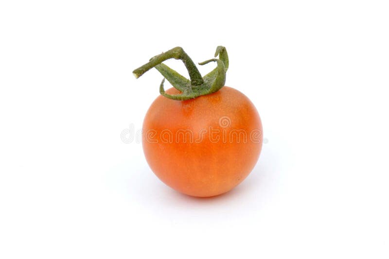 The Red Colour Small Tometo with Leafe Isolated in White Background ...
