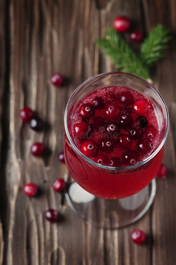 Fresh Red Cranberry Juice on the Vintage Table Stock Image - Image of ...
