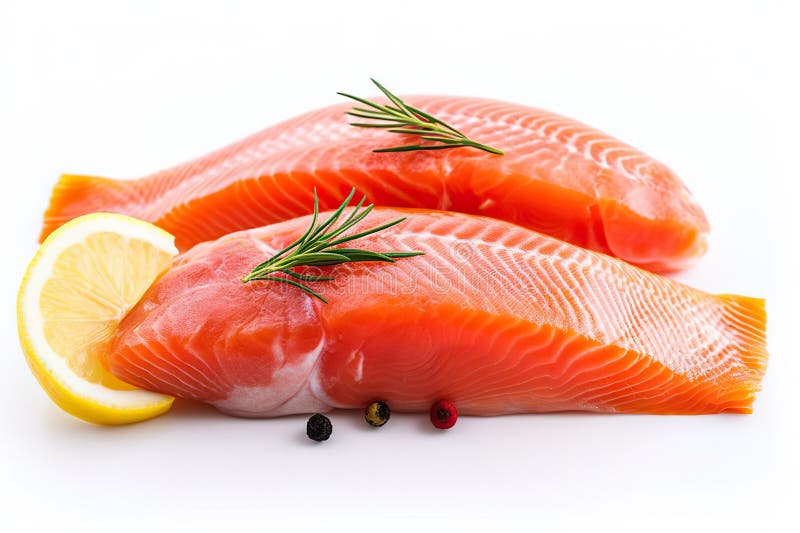 Fresh Red Fish on White Background. Created with Generative AI Stock ...