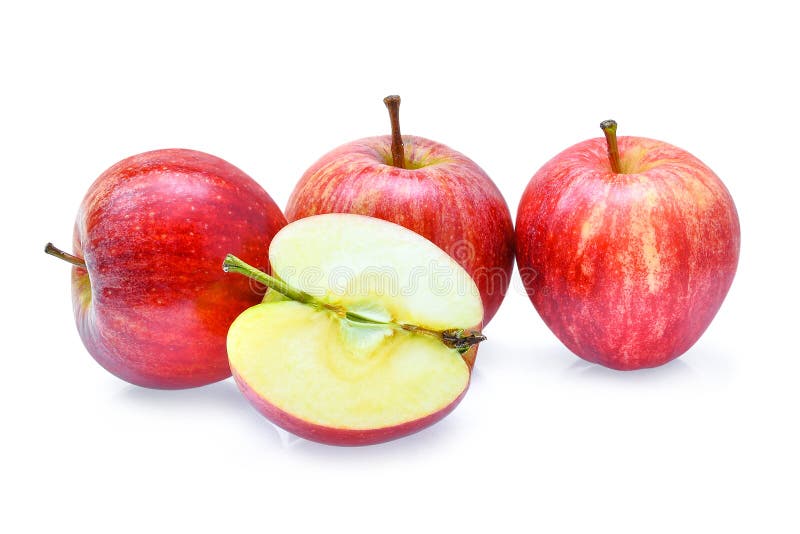 Fresh Red Gala Apples Isolated on White Background Stock Photo - Image ...