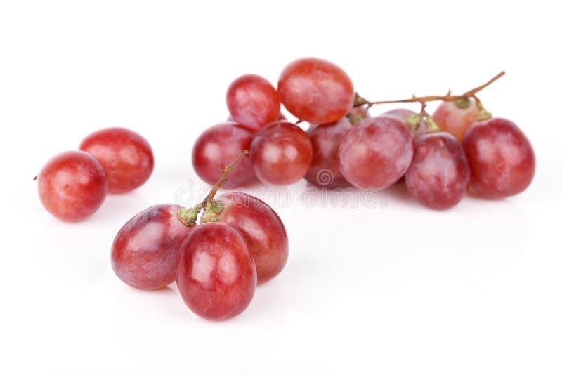 Fresh Red Grape Isolated on White Stock Image - Image of green, leaf ...