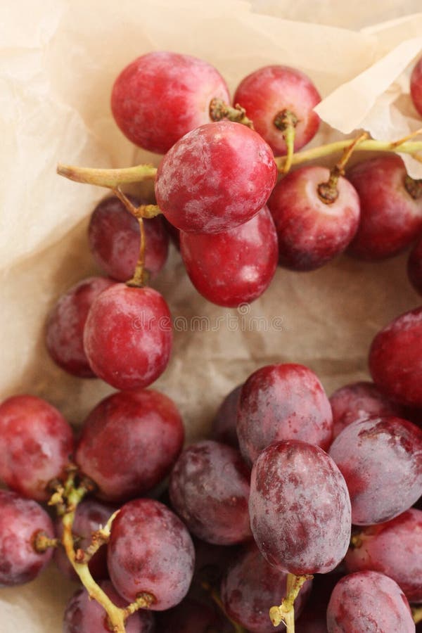 Fresh Red Grapes on the Table Macro Stock Image - Image of table, fresh ...