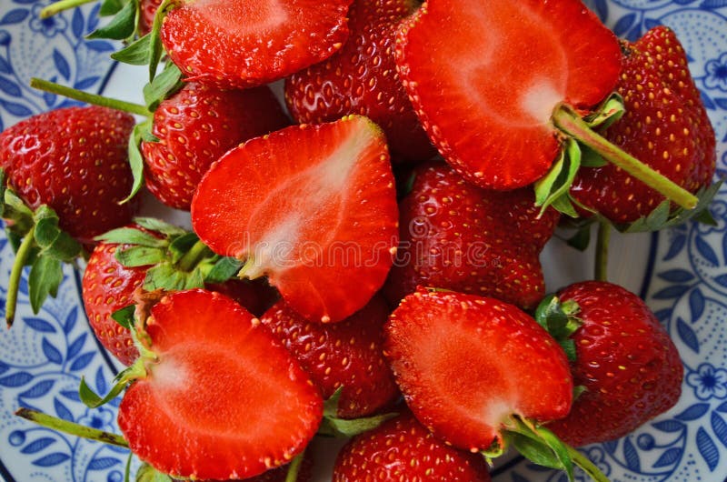 Fresh Red Inside Strawberry Top View Stock Photo - Image of business ...