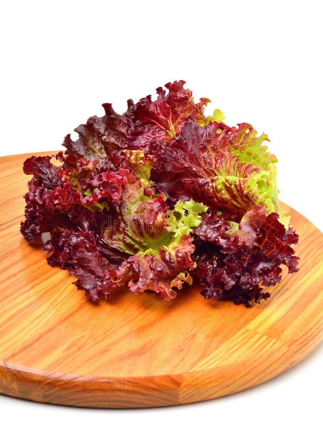 Fresh Red Lettuce on the Wooden Board Stock Photo - Image of lettuce ...