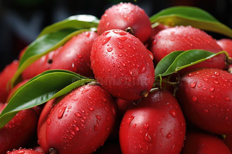 Fresh Red Mango Ready To Sell Concept of Fruit Ba Stock Illustration ...