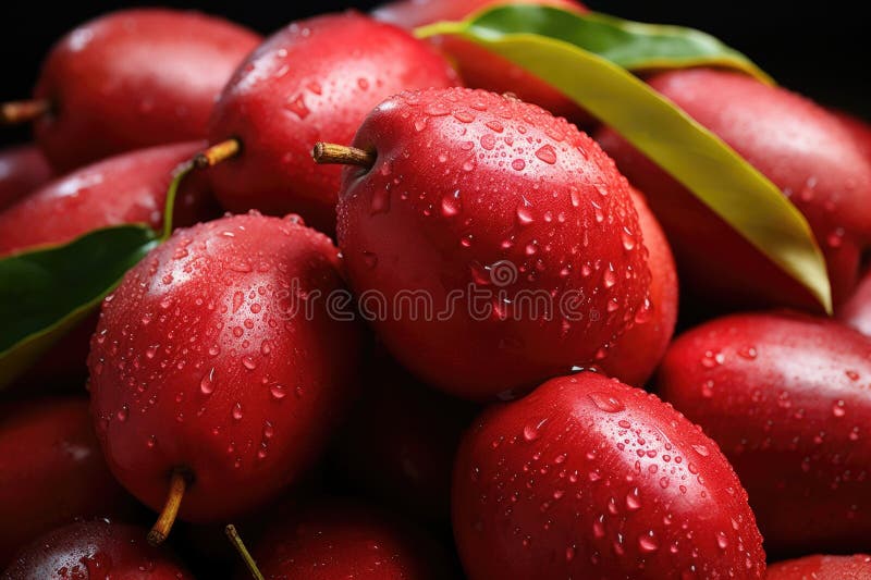 Fresh Red Mango Ready To Sell Concept of Fruit Ba Stock Illustration ...