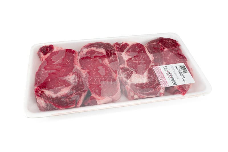 Fresh Red Meat Packed in a Poly Bag. Stock Image - Image of close, beef ...