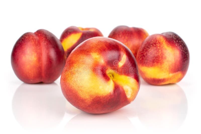 Fresh Red Nectarine Isolated on White Stock Image - Image of cultivated ...