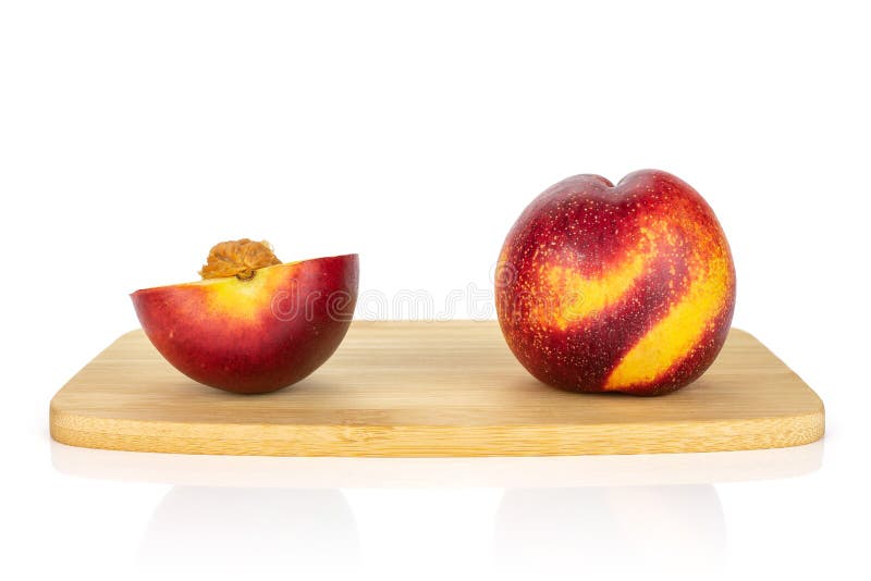 Fresh Red Nectarine Isolated on White Stock Image - Image of ripe ...