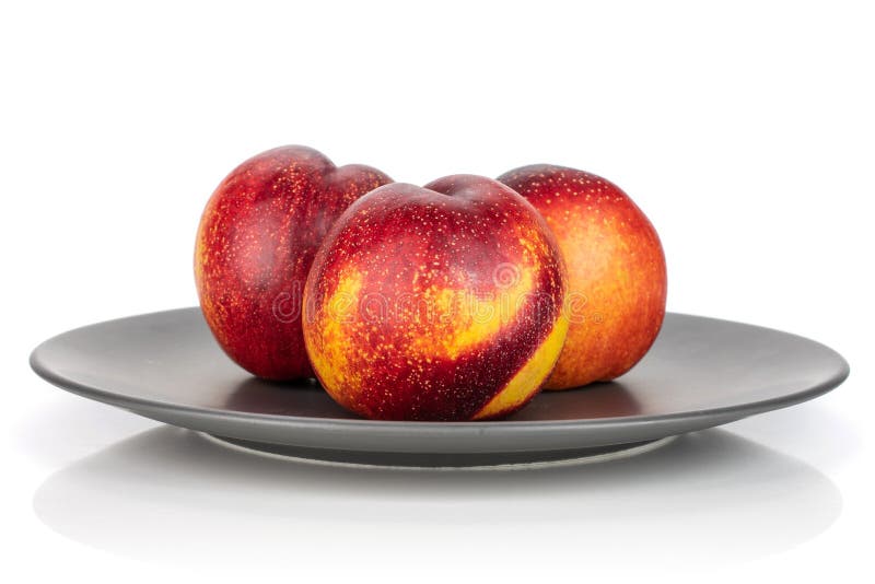 Fresh Red Nectarine Isolated On White Stock Photo - Image of excellent ...