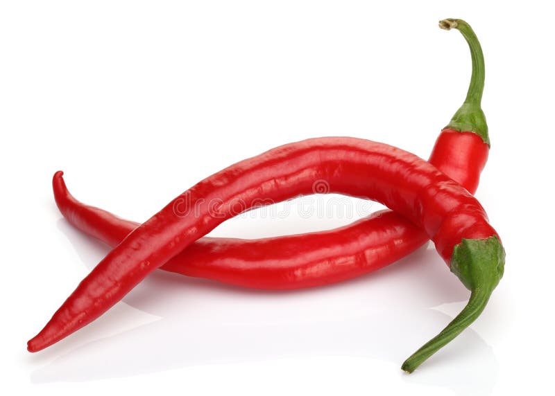 Fresh Red Pepper on White Background Stock Image - Image of freshness ...