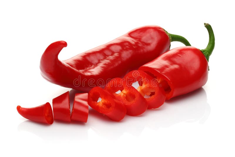 Fresh Red Pepper on White Background Stock Image - Image of healthy ...