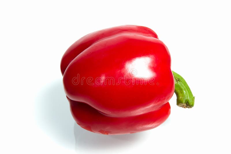 Fresh Red Pepper on White Background. Stock Photo - Image of healthy ...