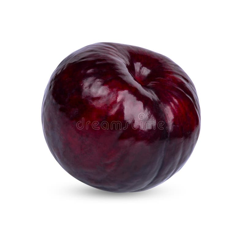 Fresh Red Plum Isolated on White Background Stock Photo - Image of ...