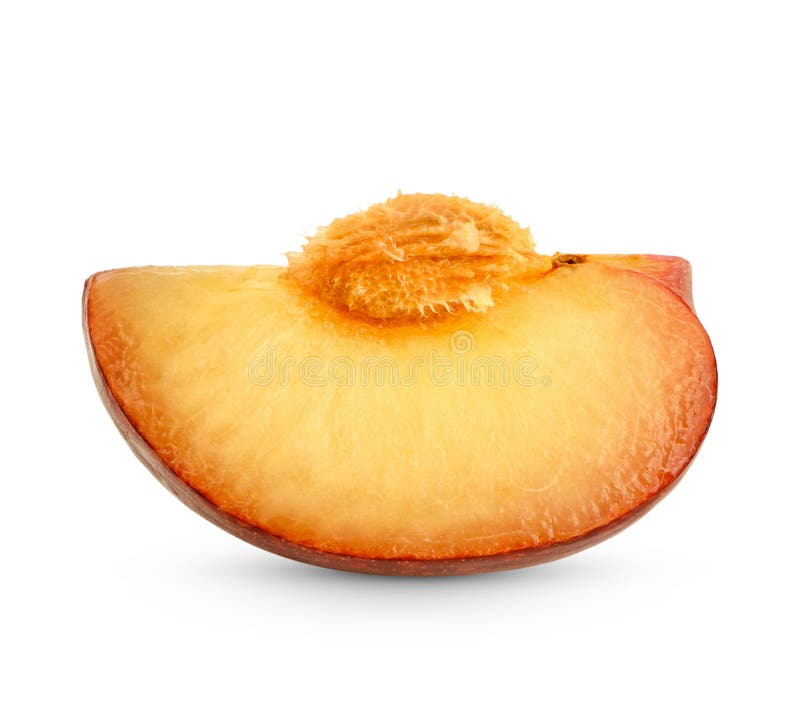 Fresh Red Plum with Leaves Isolated on White Background Stock Photo ...