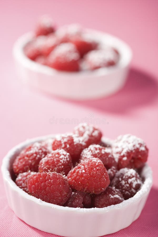 Fresh Red Raspberries stock photo. Image of powdered - 13142774