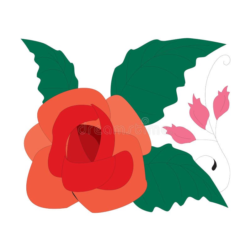 Fresh Red Rose Flower Blooming Vector Digital Design Graphic 2d Hd ...