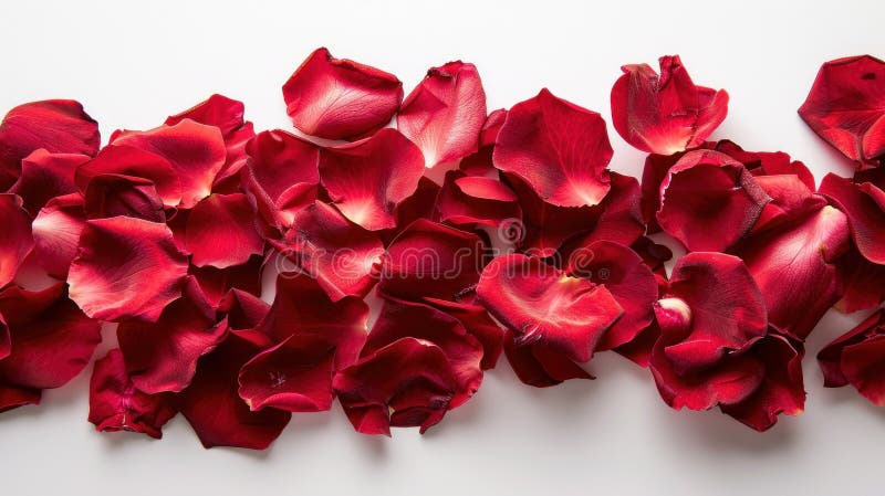 Fresh Red Rose Petals on White Background Stock Illustration ...