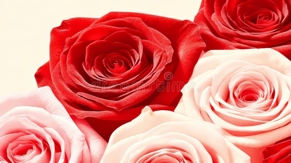 Fresh Red Roses Form Patterns Seamlessly To Create Natural Designs ...