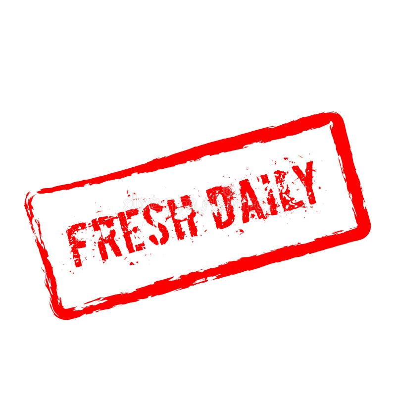 Fresh daily Red Rubber Stamp Isolated on White. Stock Vector ...